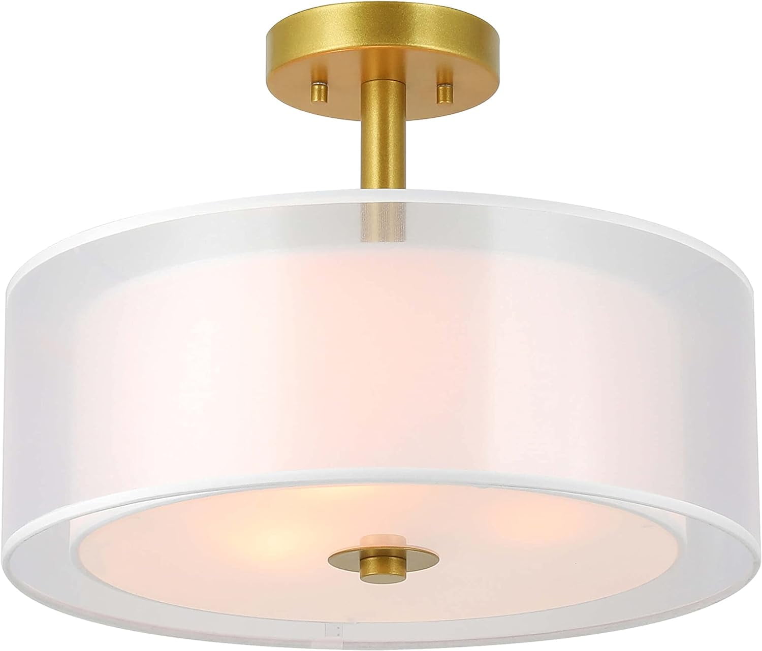 Lighting Semi Flush Mount Ceiling Light, 3 Light Drum Semi Flush Light ...