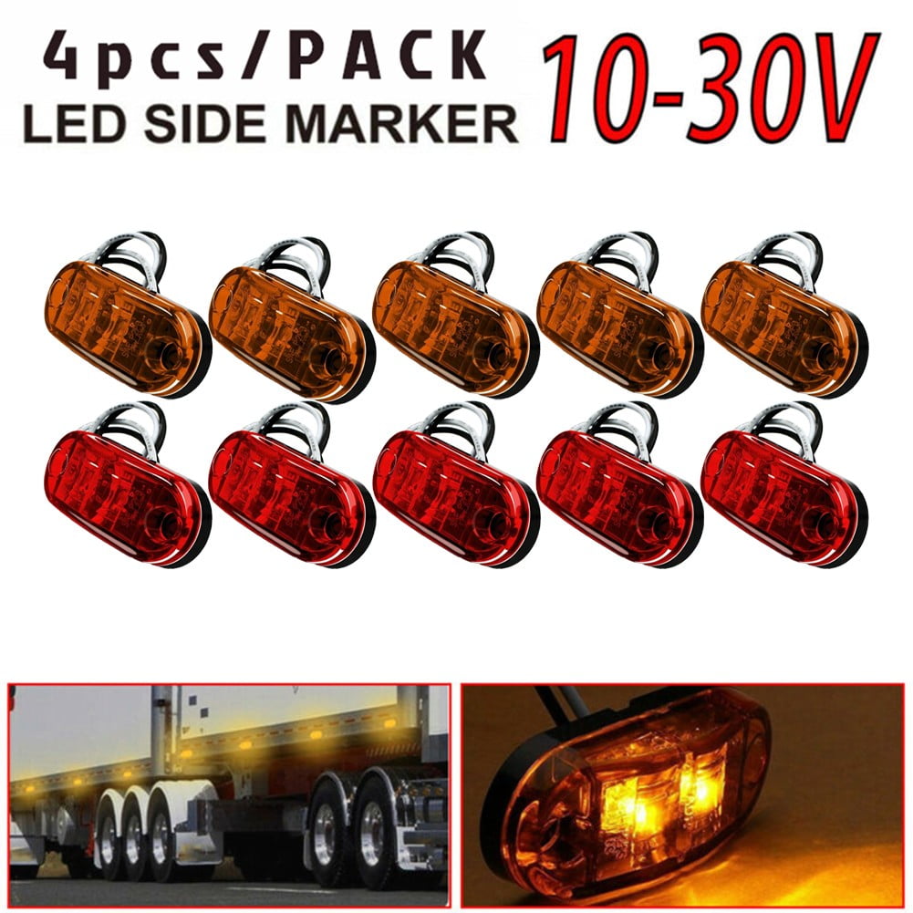 Lighting with 2.5Inch Oval Side Marker Lights 10PCS 2 Diode LED Surface ...