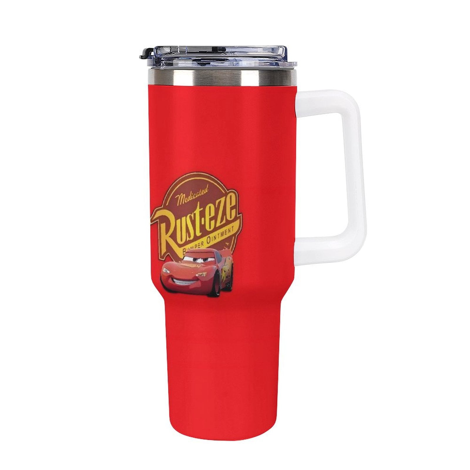 Lightn-ing-McQueen Car Cup Stainless Steel Thermos Cup with Handle 40oz ...
