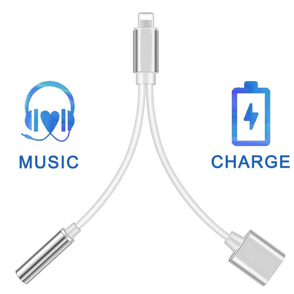 Lightnįng to 3.5 mm Headphone Jack Adapter Charger for iPhone Dongle 2 ...