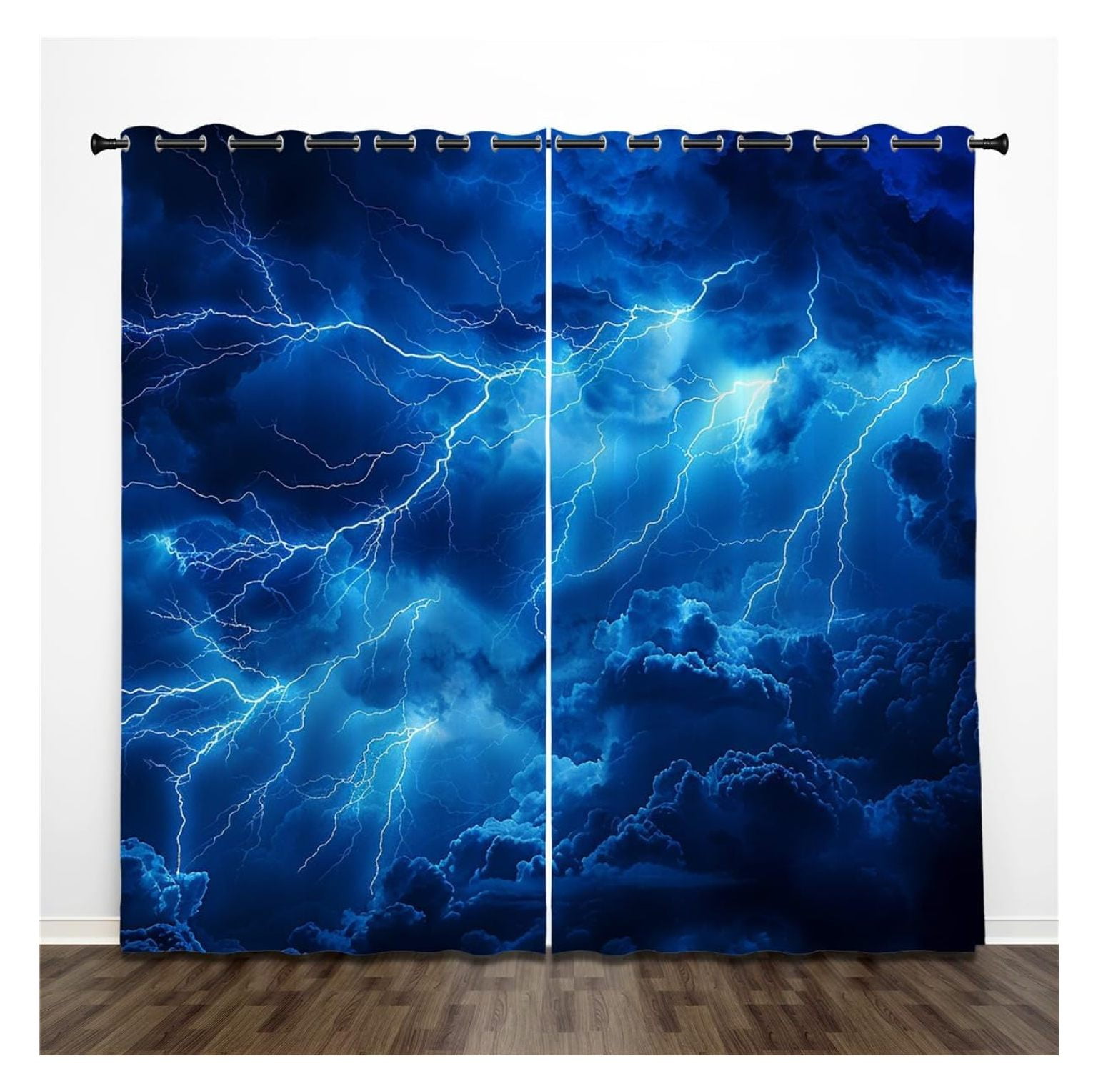Lightning Blackout Curtains 2 Panels-55Wx98L Each, Lightning in The ...