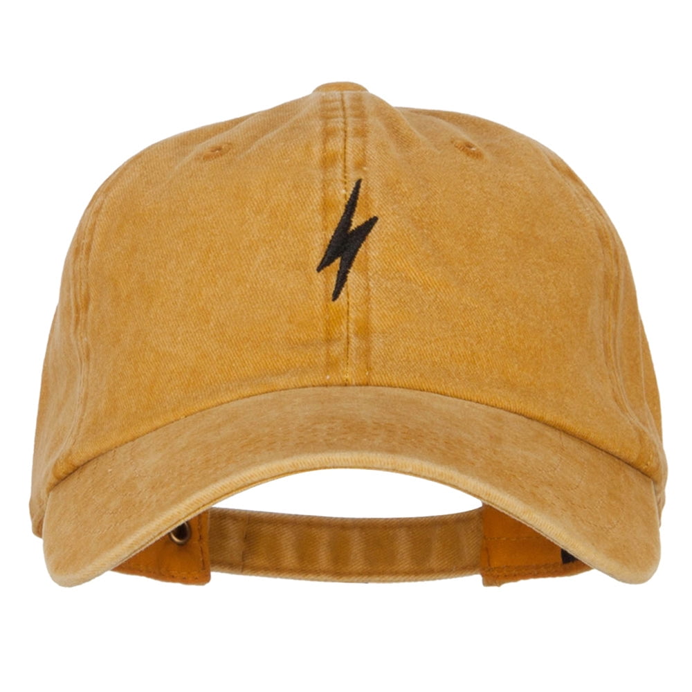 Lightning Bolt Embroidered Unstructured Cotton Cap - Gold OSFM ...