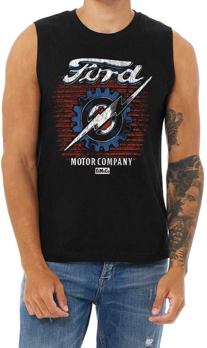 Lightning Bolt Ford Motor Company T-shirt Mens Cut Off Shirts Muscle ...