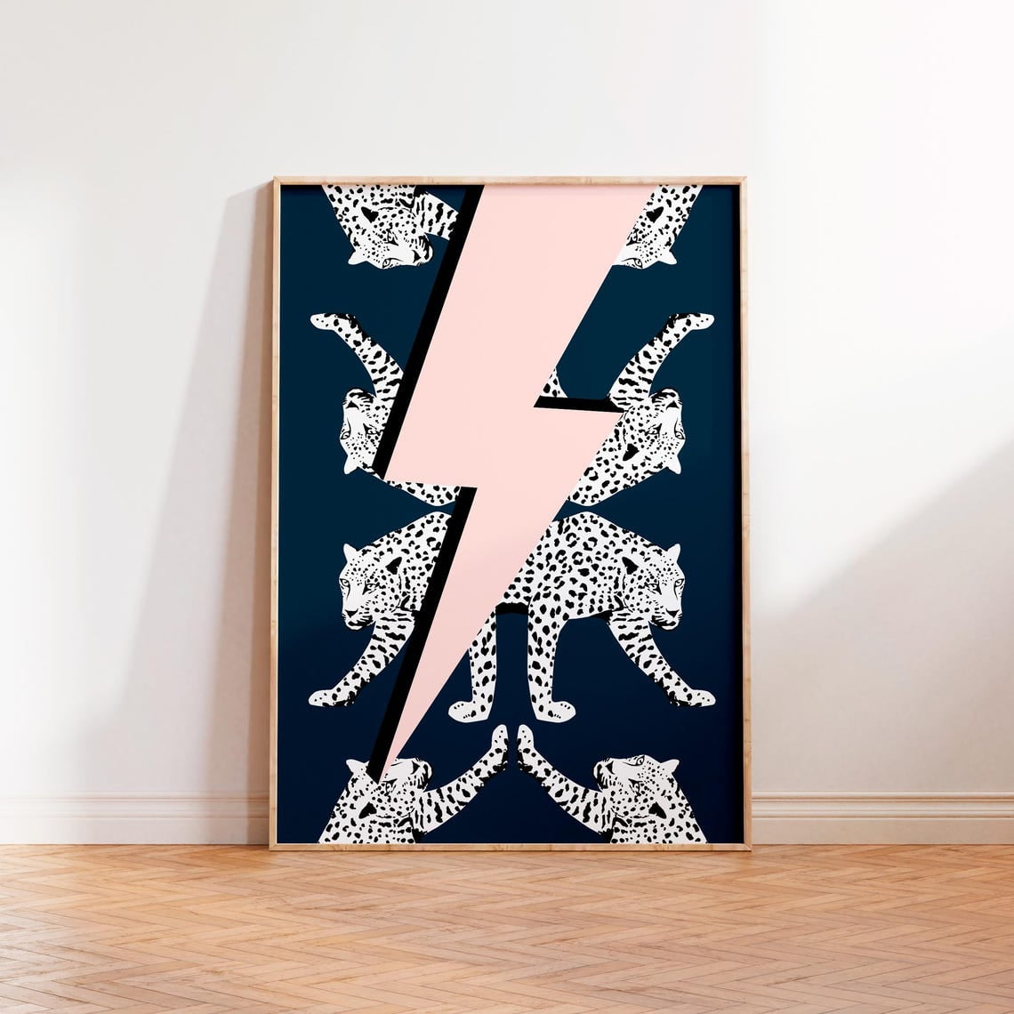 Lightning Bolt Leopard Wall Art Poster, Lightning Bolt Poster, Leopard ...