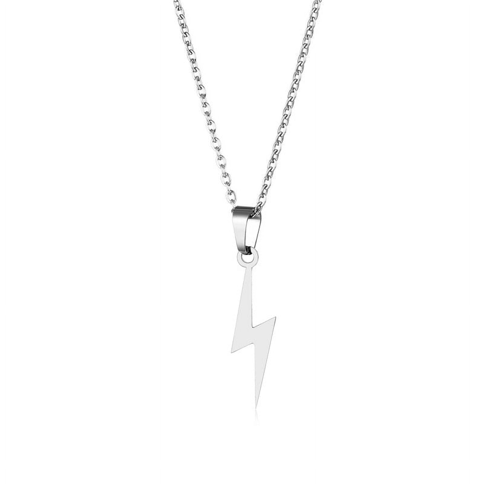 Lightning Bolt Necklace Thunder Minimalist Pendant Thunder Pendant ...