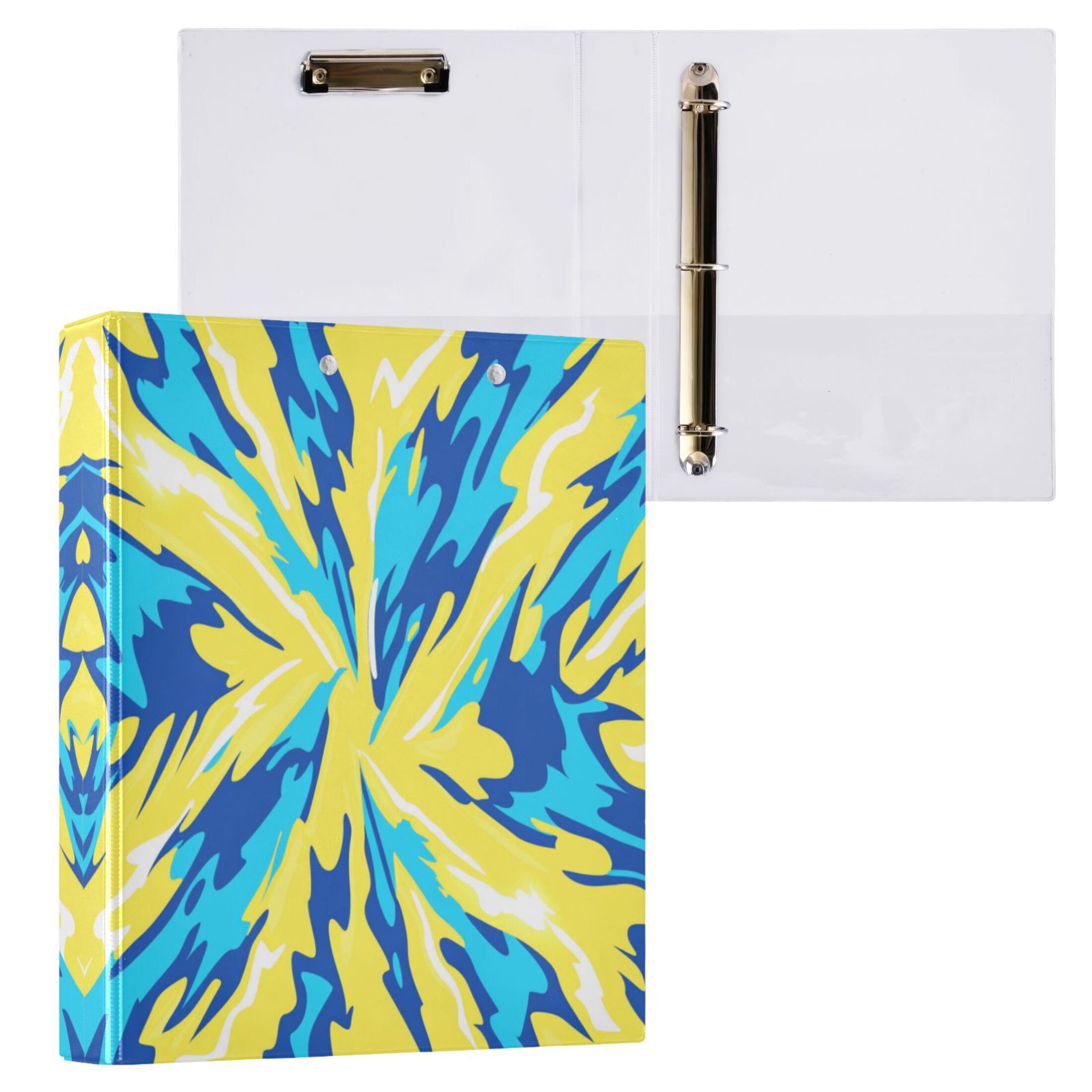 Lightning Bolt Pattern 3 Ring Hardcover Binders 1.5in Round Rings for ...