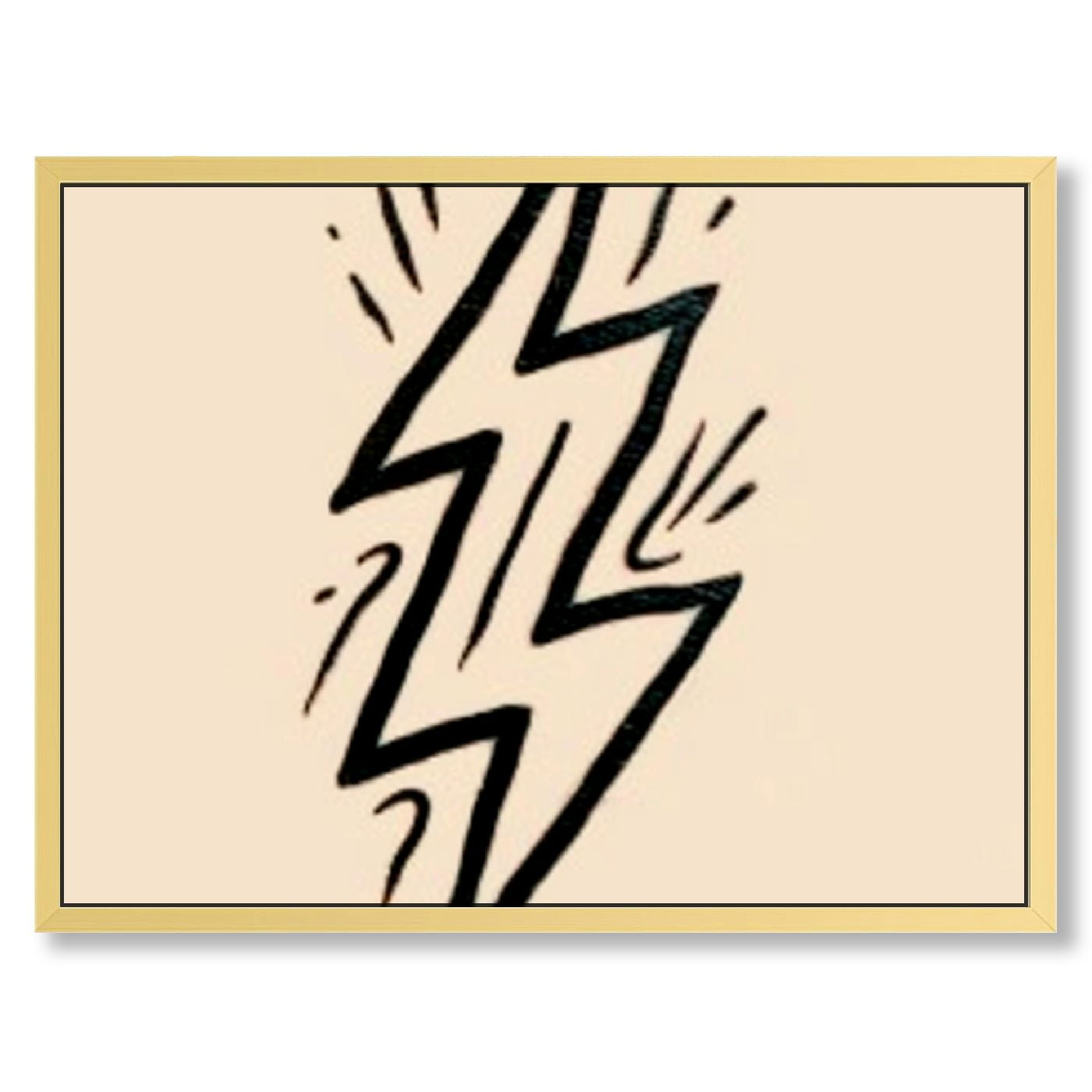 Lightning Bolt Poster - Doodle Print - Black & White Art - Illustration ...