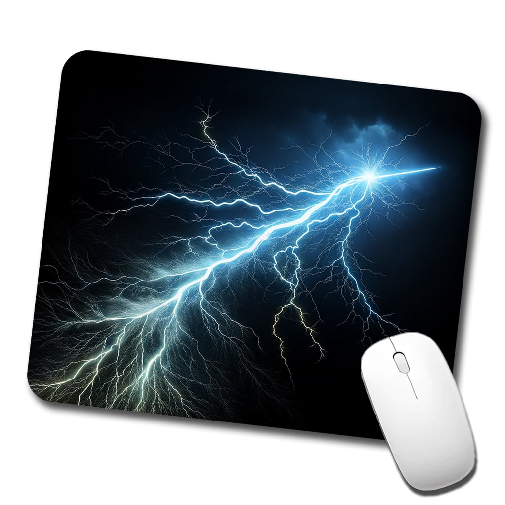 Lightning Bolt Strike at Night Mouse Pad Low Profile Gaming Mat ...