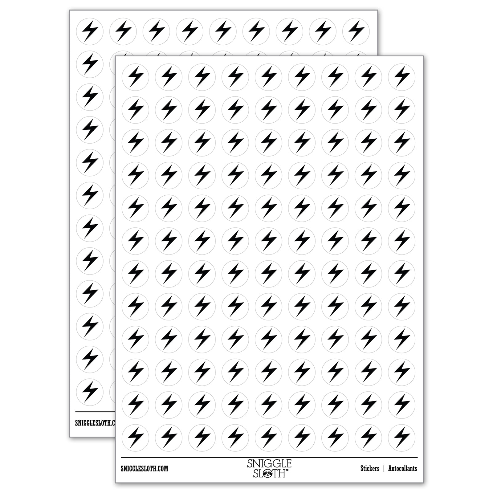 Lightning Bolt Thunderbolt 200+ Round Stickers - White - Gloss Finish ...