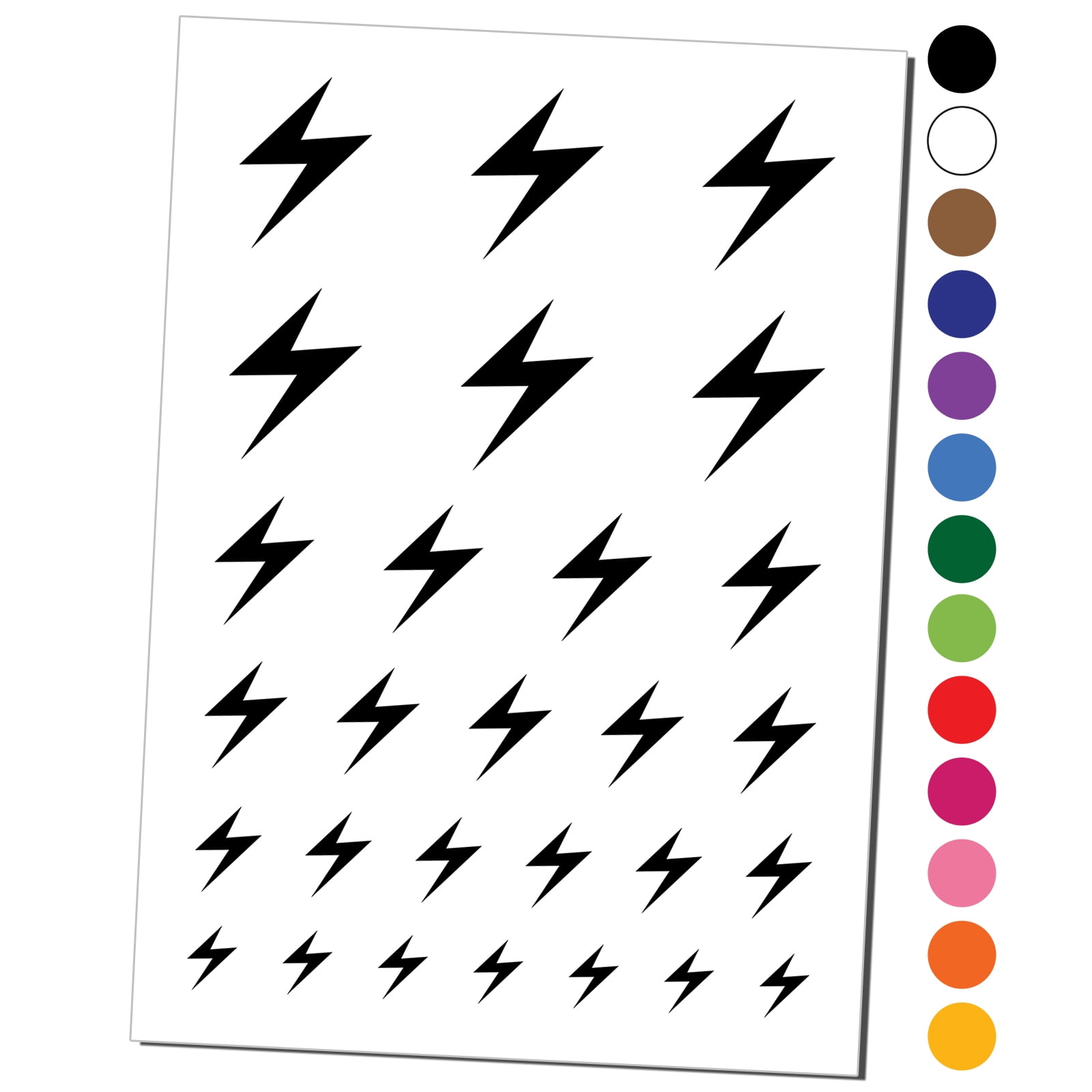 Lightning Bolt Thunderbolt Water Resistant Temporary Tattoo Set Fake ...