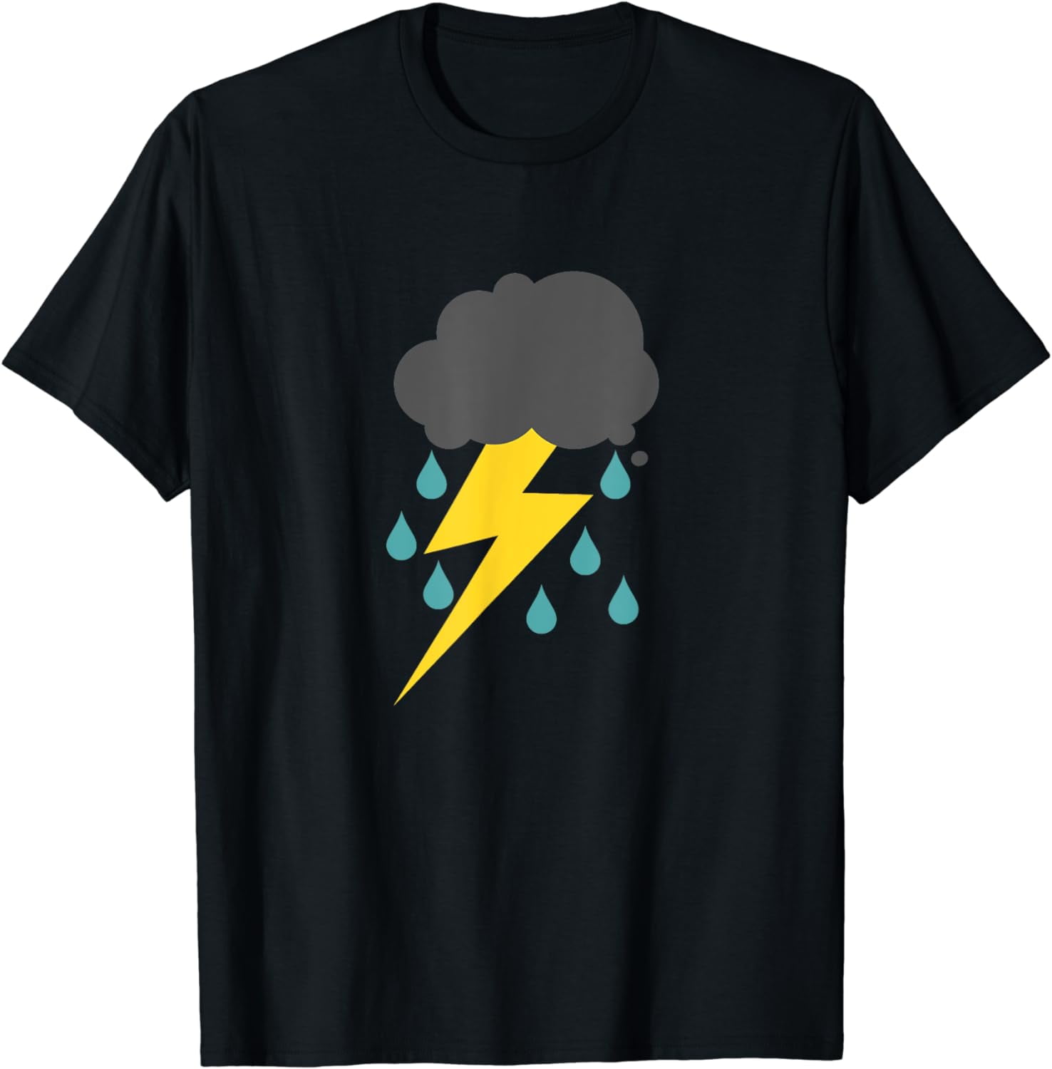 Lightning Bolt with rain cloud T-Shirt - Walmart.com