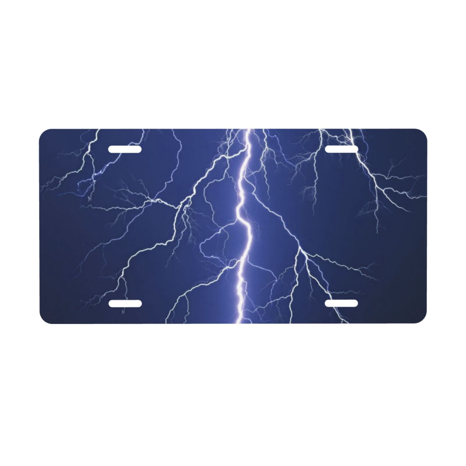 Lightning Bolts License Plate with 4 Holes,Novelty Aluminum Metal Car ...