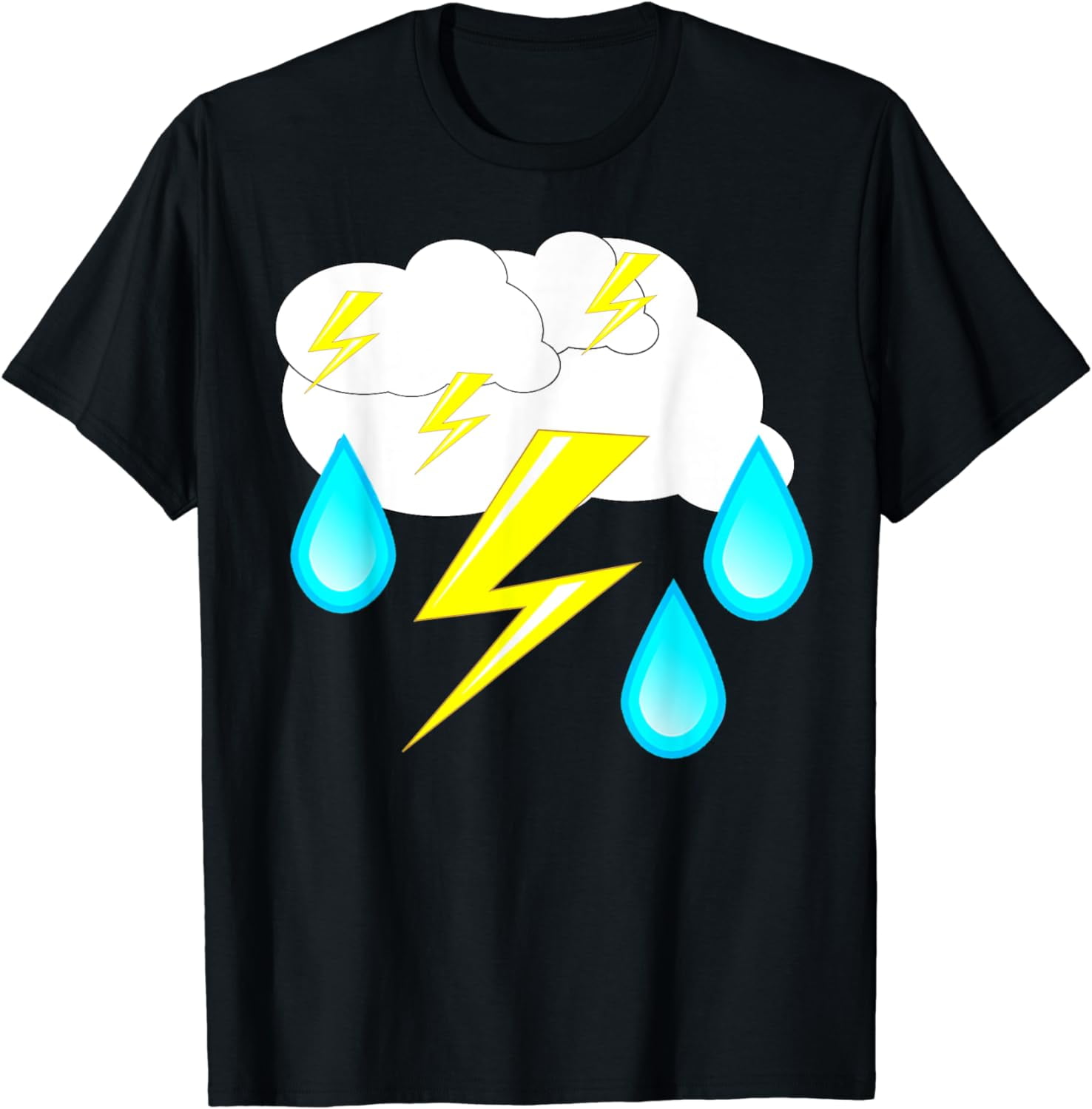Lightning Bolts Rain Drops Thunder Storm Cloud Costume Shirt - Walmart.com