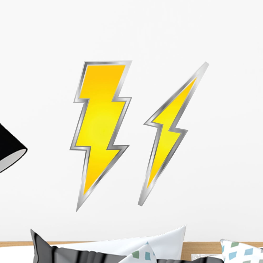 Lightning Bolts Wall Decal by Wallmonkeys Peel and Stick Graphic (18 in ...