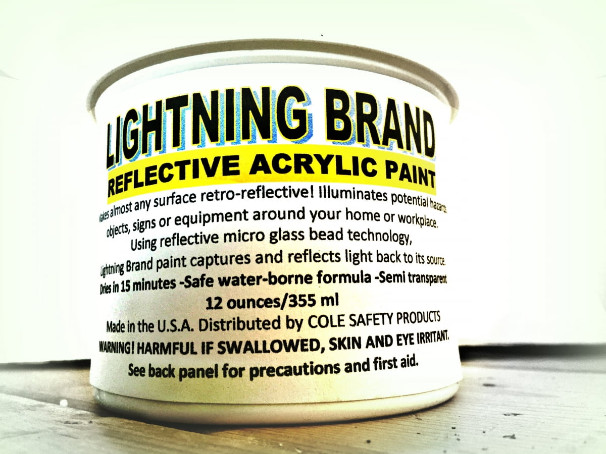 Cole Safety Products Lightning Brand Reflective Paint, 12 Ounce, Fast ...