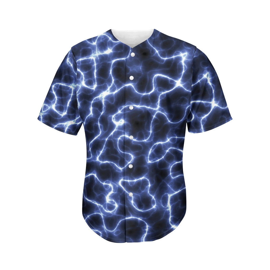 Lightning Chain Print Active Baseball Jersey for Men and Women, Hippie ...