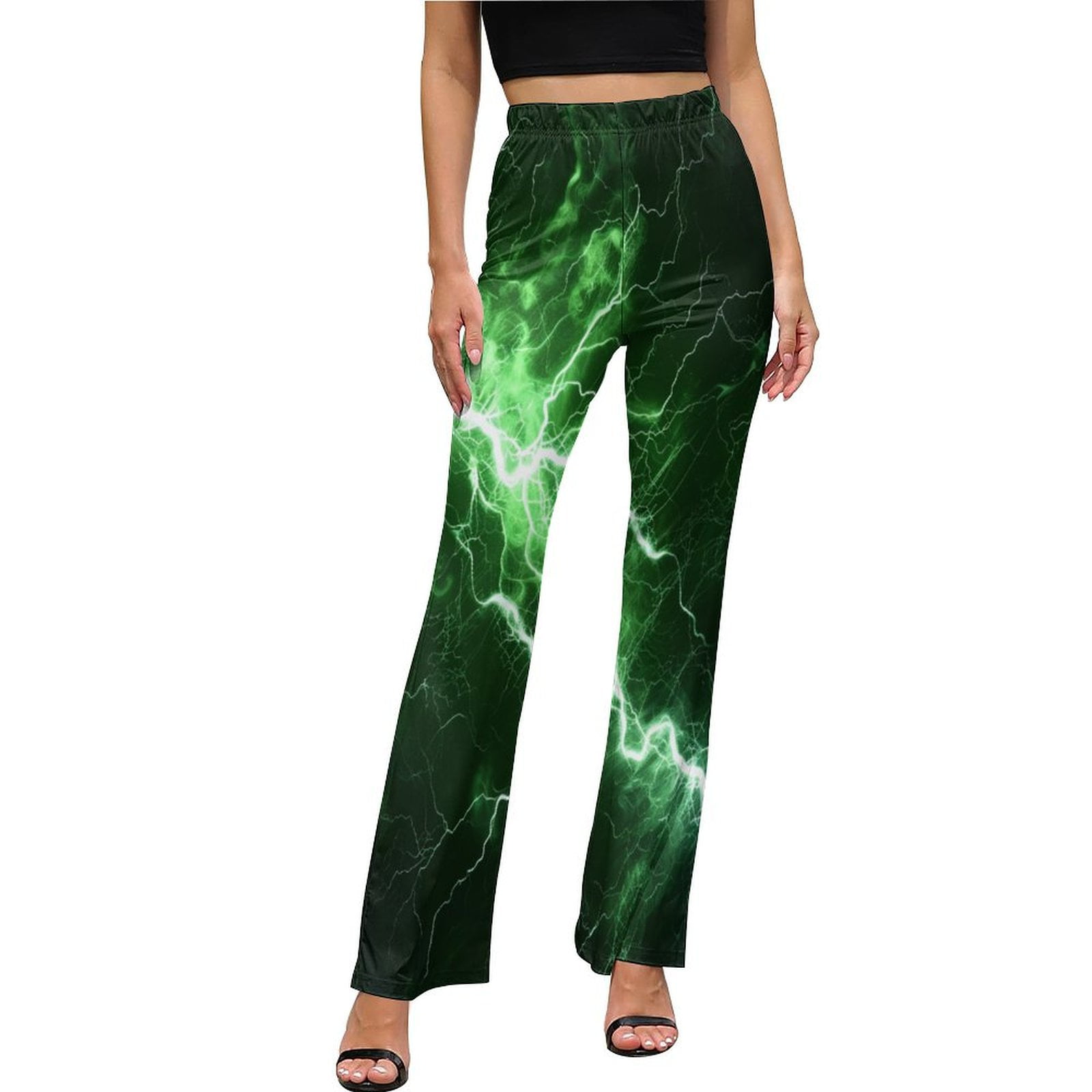 Lightning Colorful High Waisted Casual Flared Trousers Summer Home ...