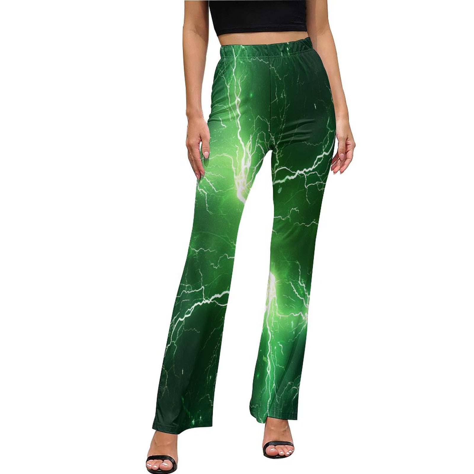 Lightning Colorful High Waisted Casual Flared Trousers Summer Home ...