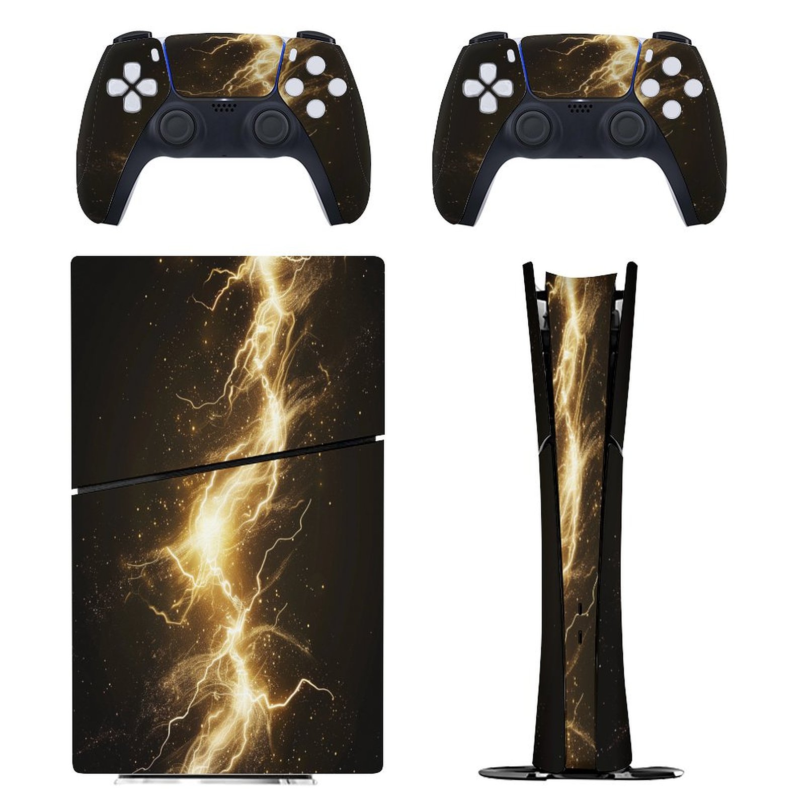 Lightning Colorful PS5/PS5 Pro/PS5 Slim Digital Disc Skin Sticker For Console And Controller ...