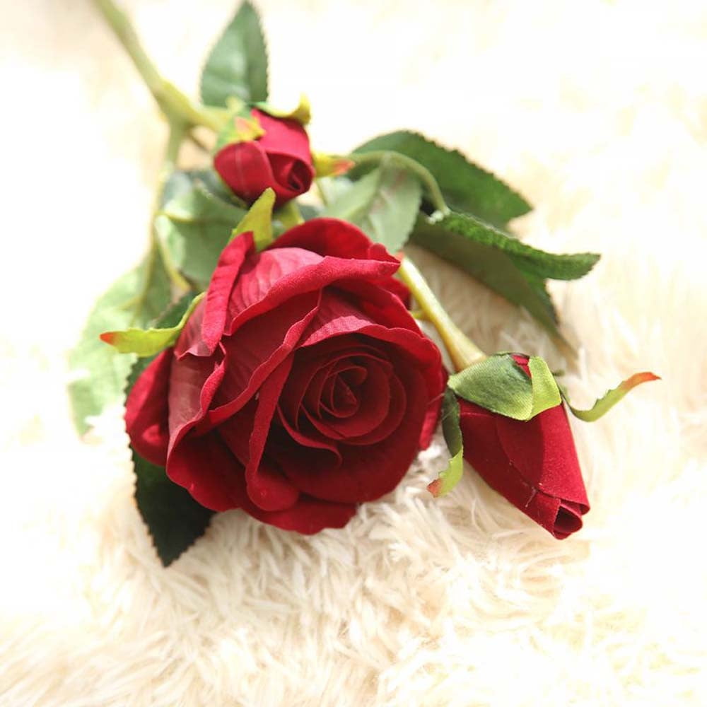 Lightning Deals Of Today Prime SHISHIan Artificial Fake Roses Flannel Flower Bridal Bouquet ...