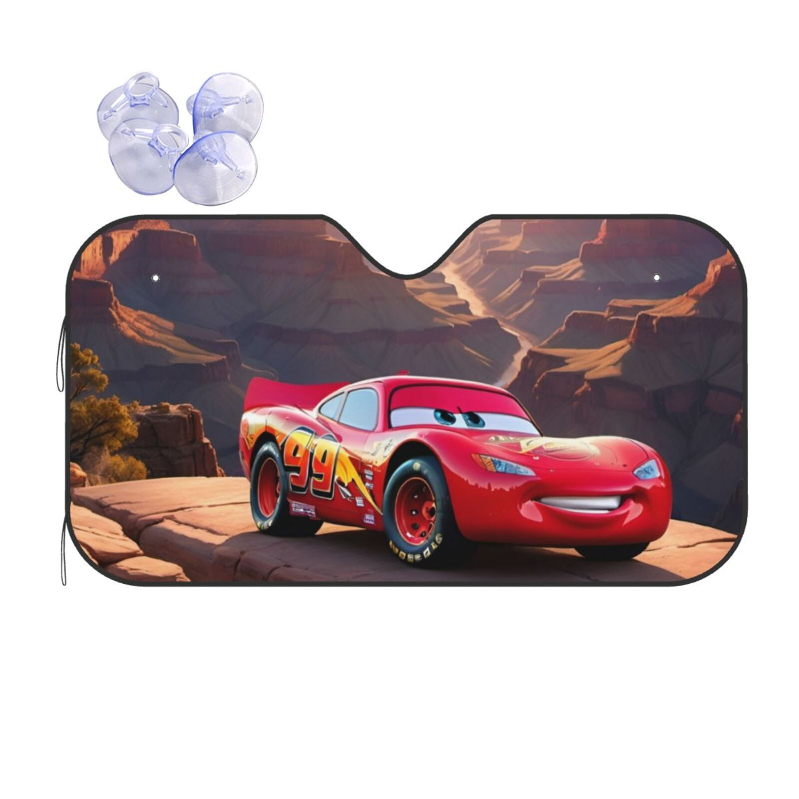 Lightning McQueen Car Windshield Sun Shade Front Window Shade Foldable ...