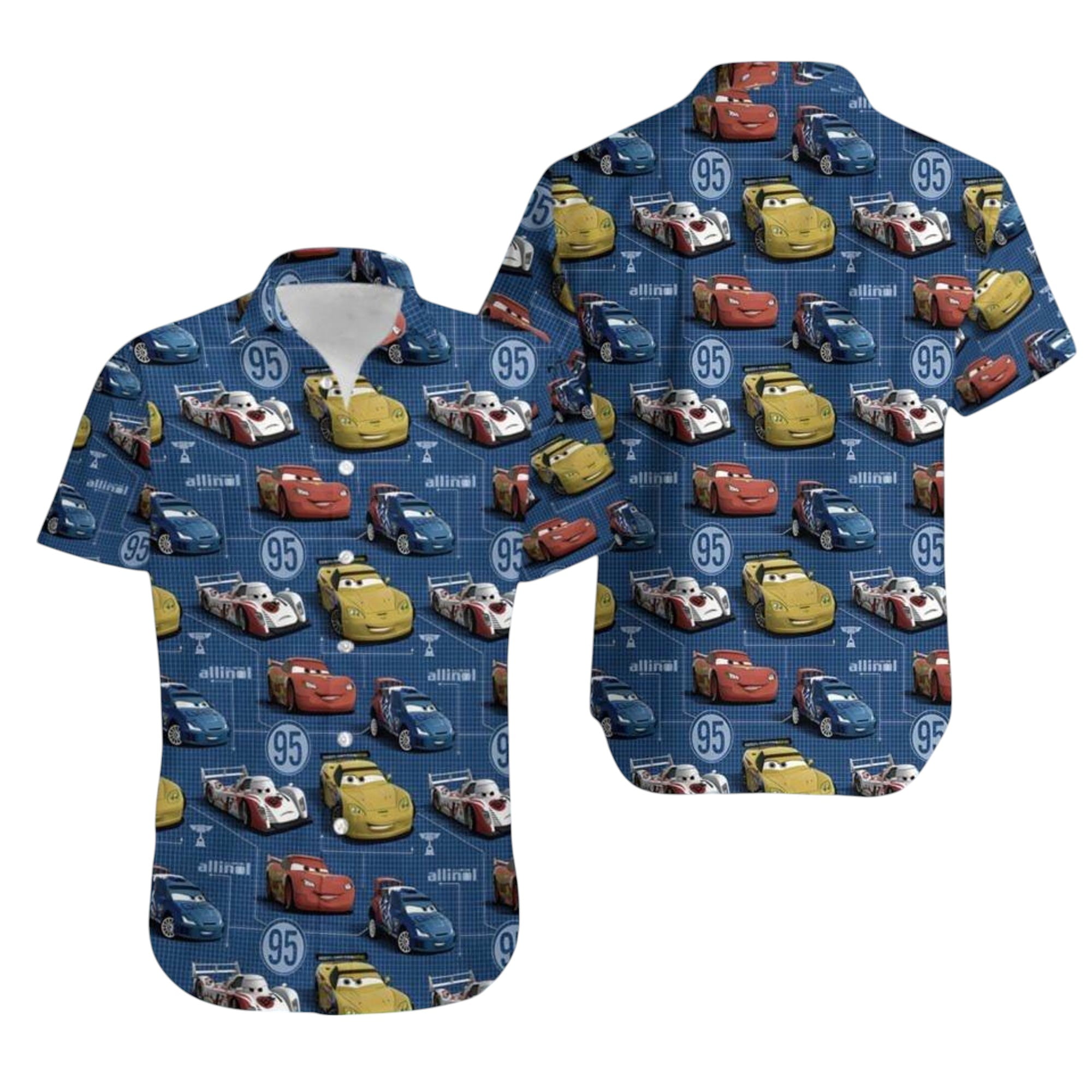 Lightning McQueen Rusteze Hawaiian Shirt, Pixar Cars Short Sleeve Disney Shirt - Walmart.com