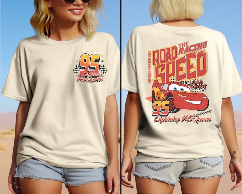 Lightning McQueen Shirt, Load And Fast Road Speed Shirt, Piston Cup ...