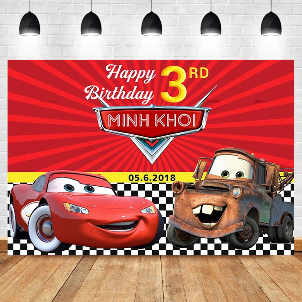 Lightning McQueen Theme Birthday Party Decorations, Lightning McQueen Birthday Party Backdrops ...