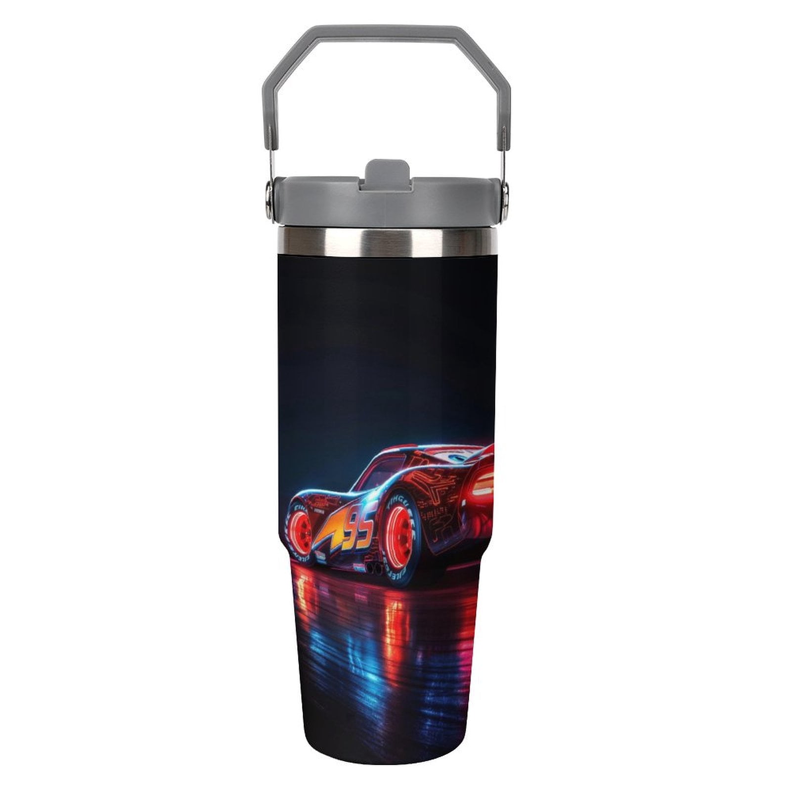 Lightning McQueen Tumbler with Straw 30oz Flip Straw Tumbler with ...