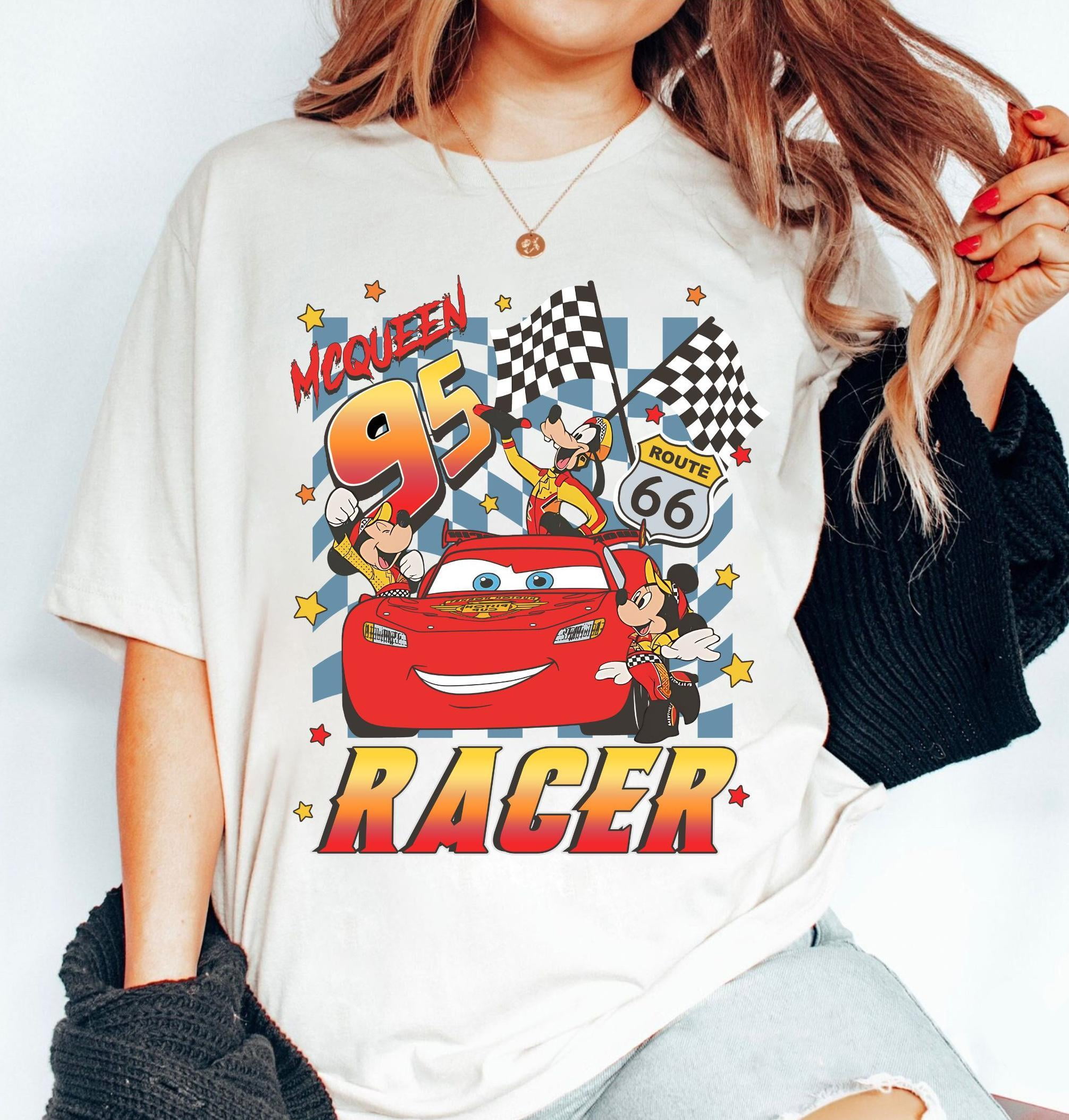 Lightning Mcqueen Mickey Friends Pit Crew Route 66 Racer Shirt, Pixar ...
