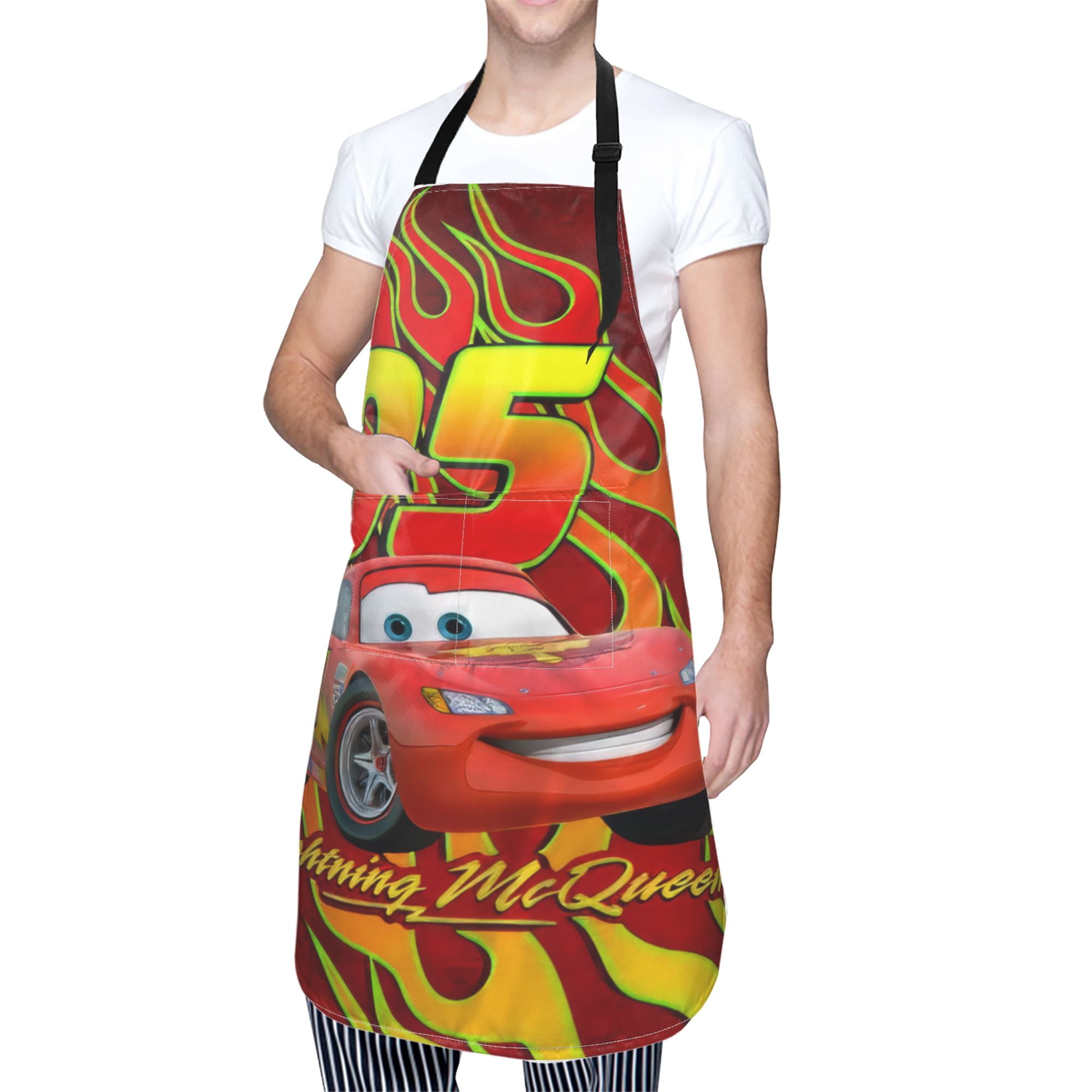 Lightning Mcqueen Waterproof Apron with 2 Pockets for Men Women ...