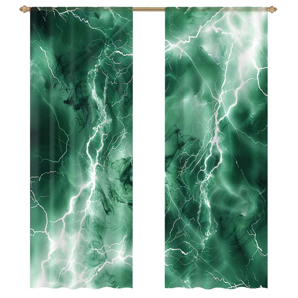 Lightning Pattern Modern Tulle Window Curtains for Living Room Luxury ...