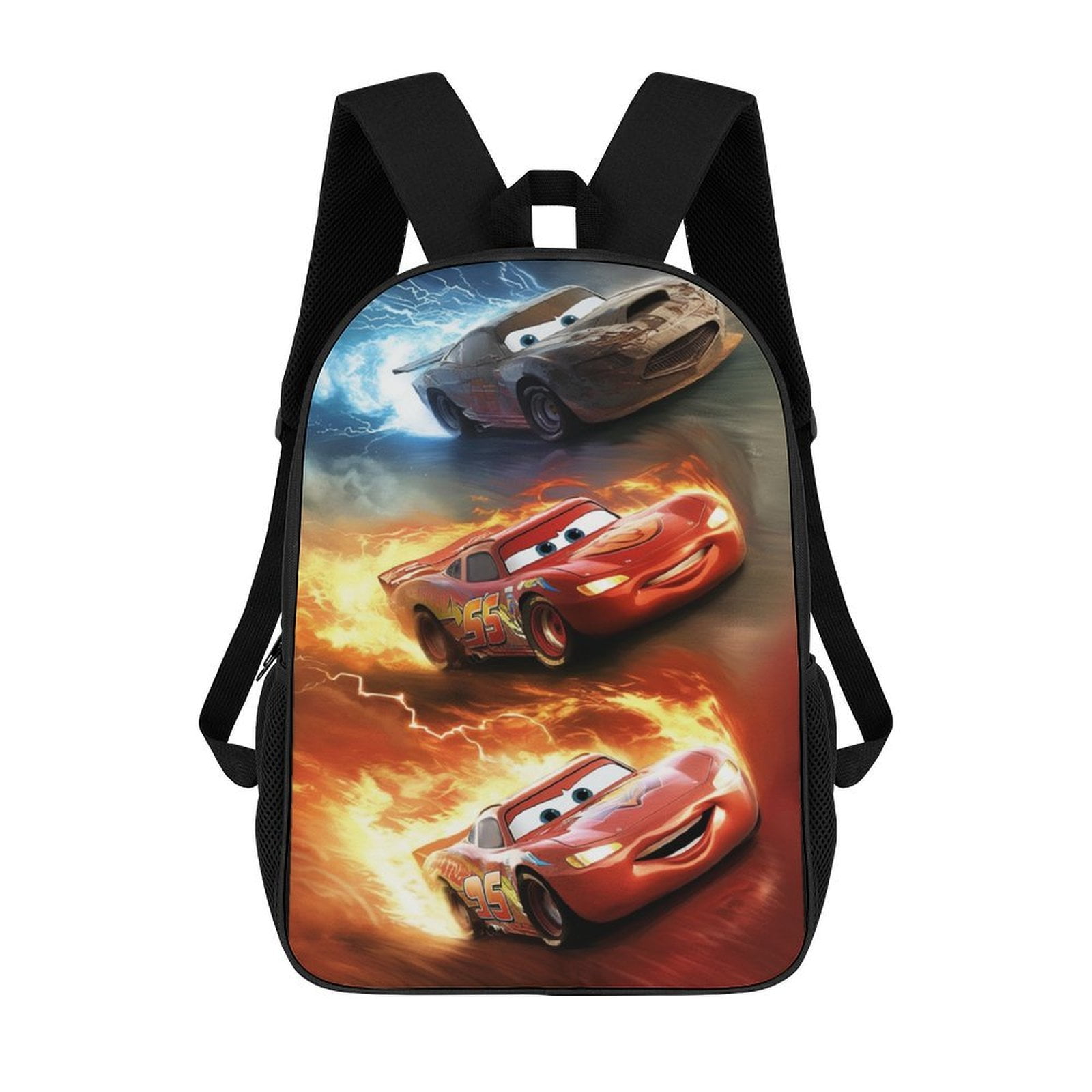 Lightning Pattern Race Car Backpack Travel Laptop Casual College ...