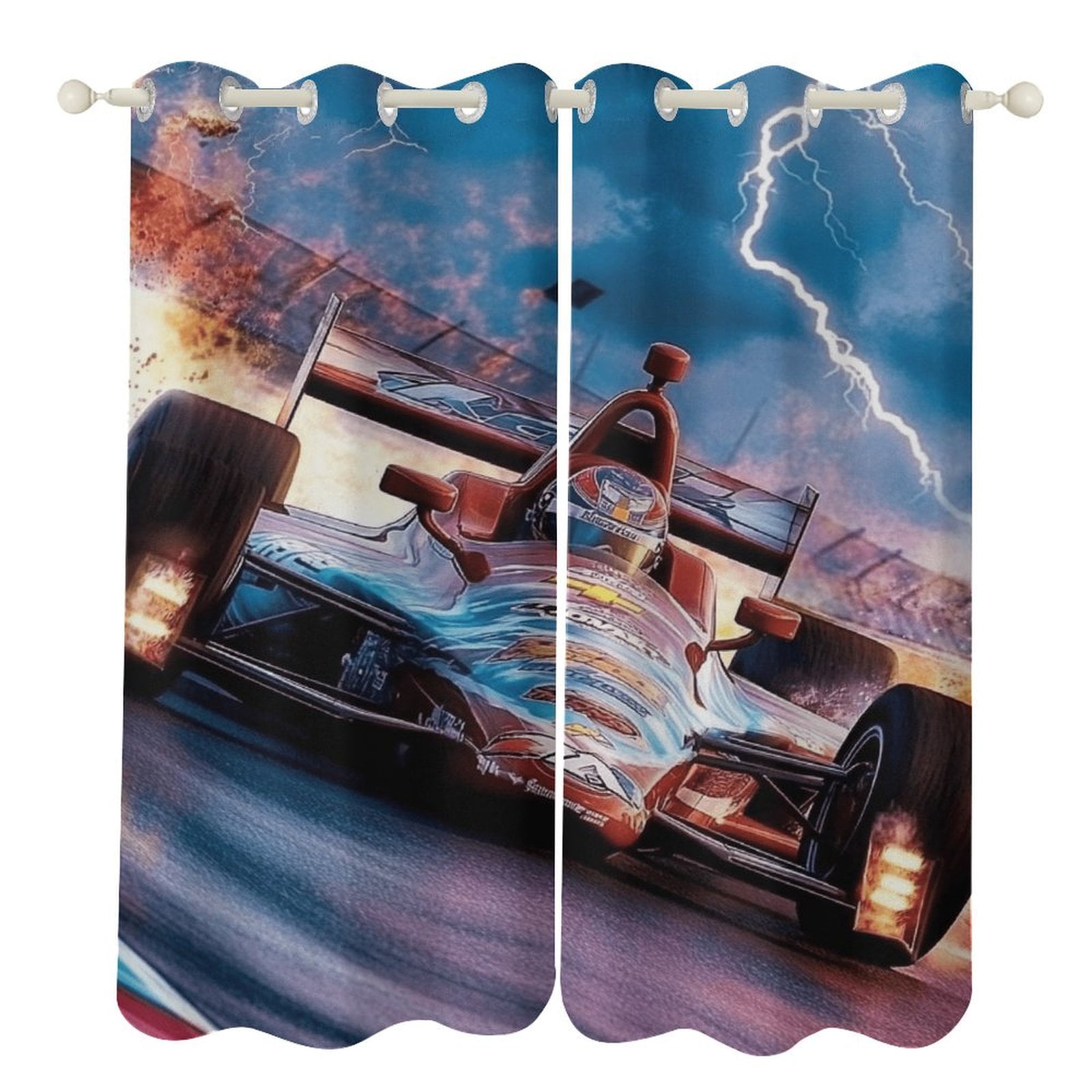 Lightning Pattern Race Car Suitable for Living Rooms with Perforated ...