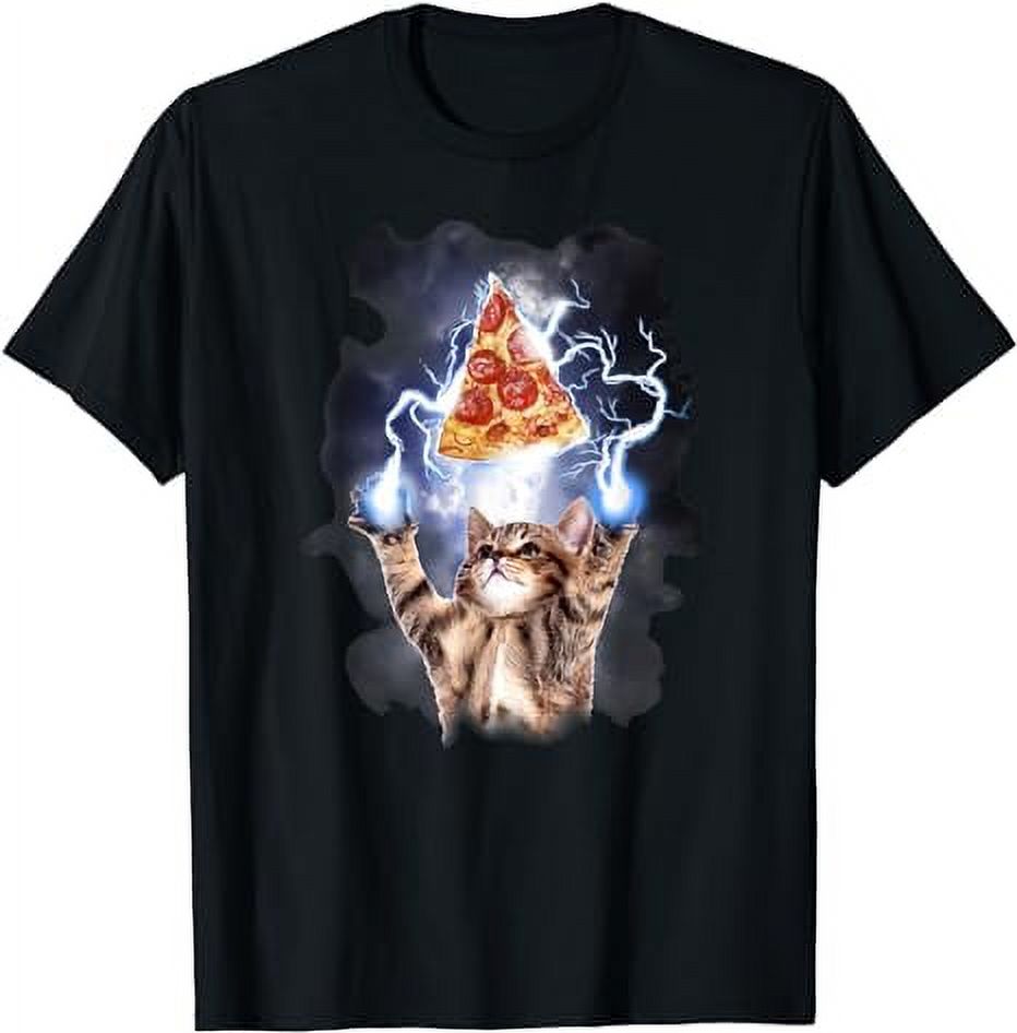 Lightning Pizza Cat T-Shirt - Walmart.com