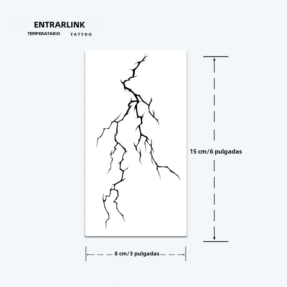 Lightning Rift Temporary Tattoo Waterproof New Technology Semi ...
