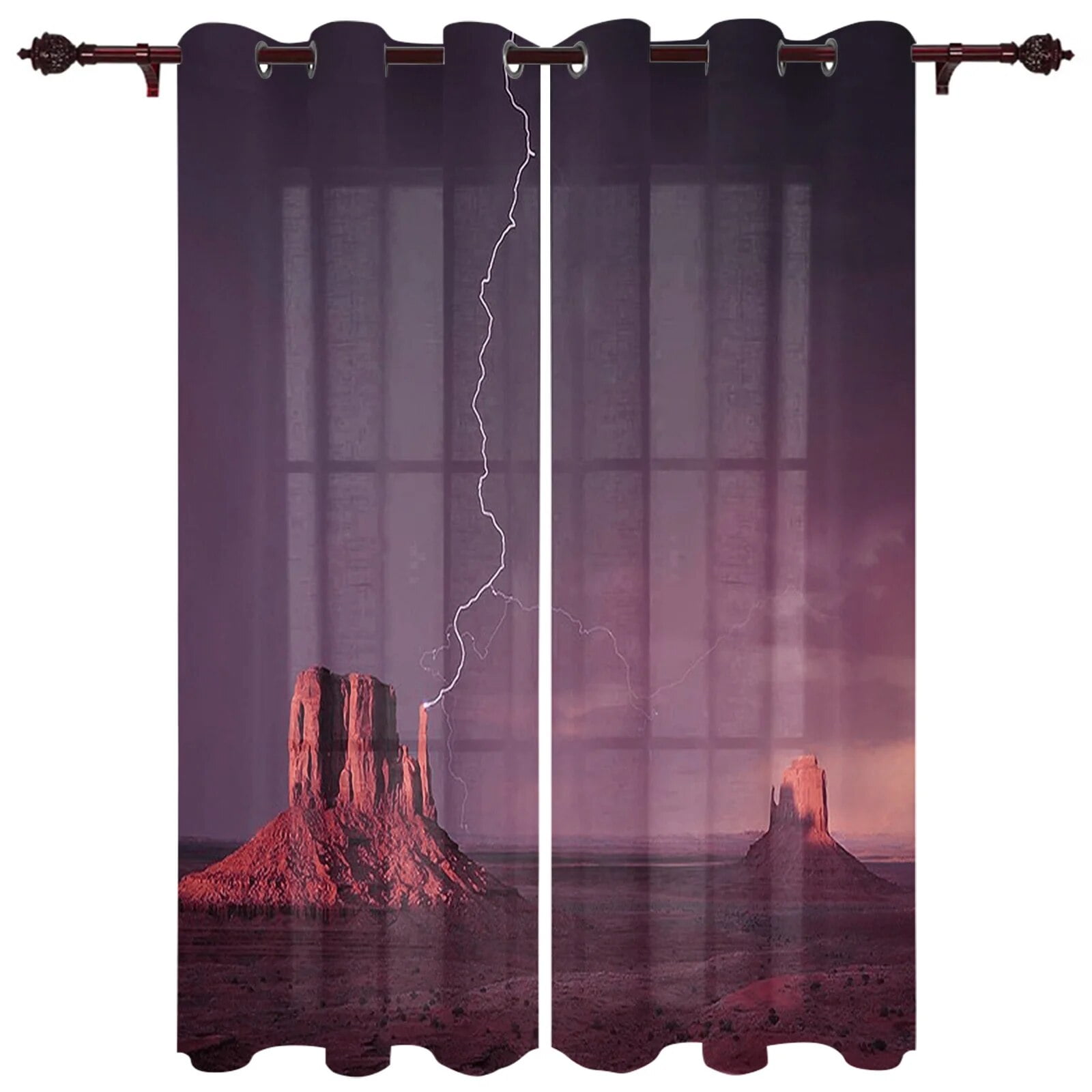 Lightning Rock Valance Window Curtains For Living Room Bedroom Kitchen ...