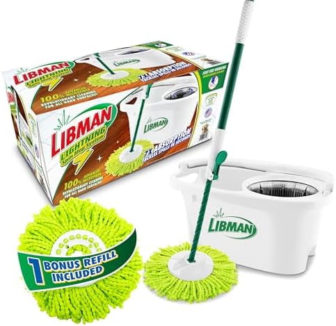 Lightning Spin Mop System Plus 1 Refill Head | Mop and Bucket with ...