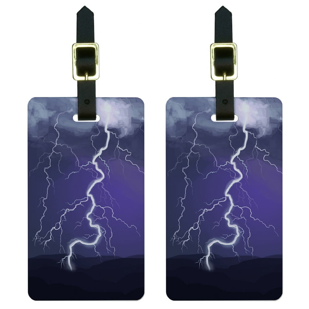 Lightning Storm Thunder Sky Weather Luggage Tags Suitcase Carry-On ID ...