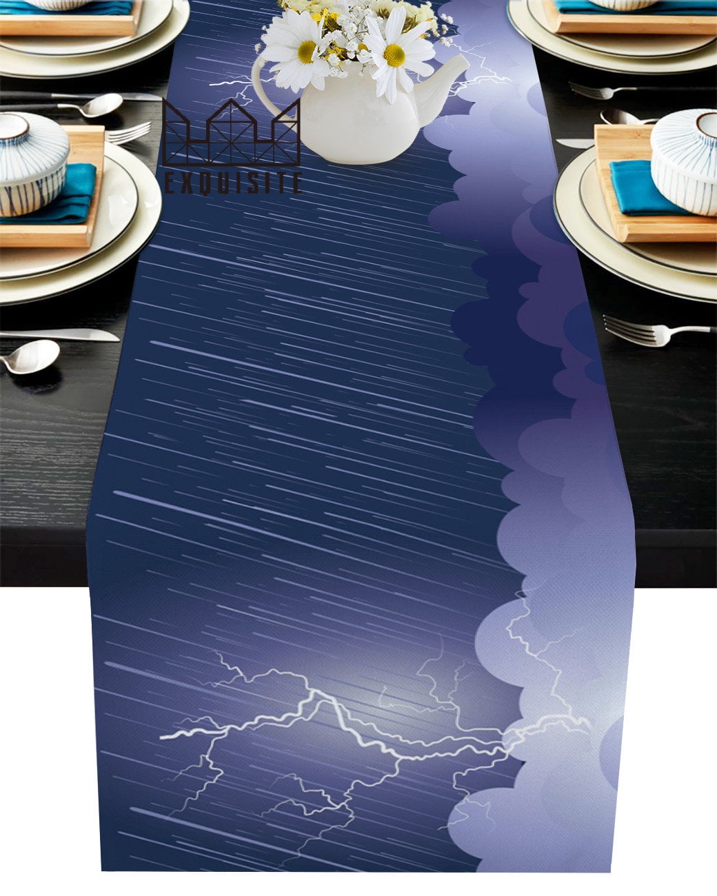 Lightning Strike Rain Purple Wedding Table ration Coffee Table r Dinner ...