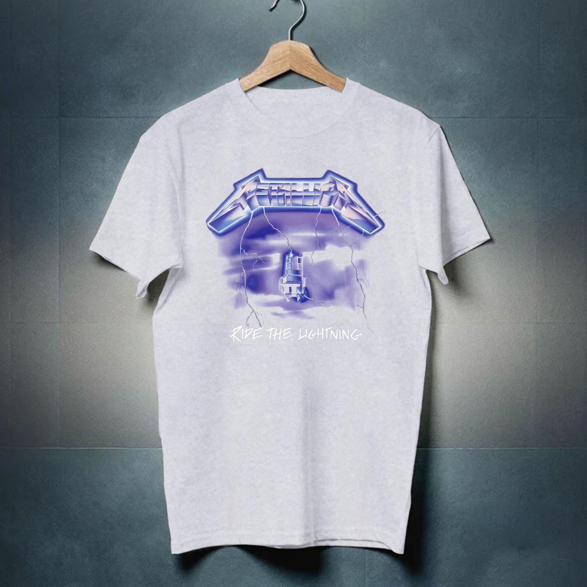 Lightning Thrash Metal-Inspired Shirt – Vintage Rock Album Graphic Tee ...