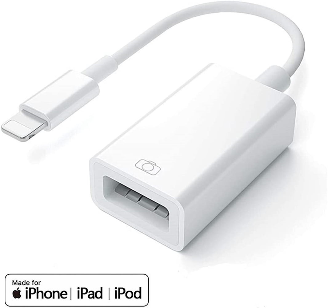 Lightning to USB Camera Adapter Apple MFi Certified OTG Data Sync Cable ...