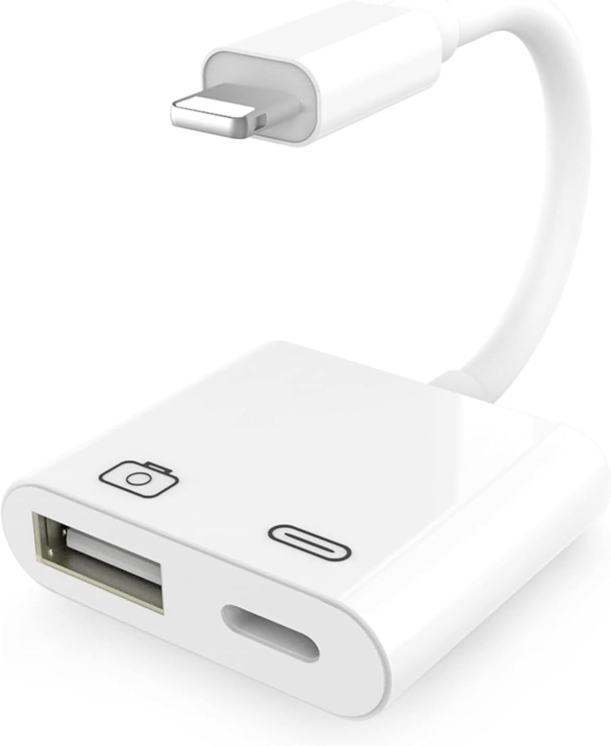 Lightning to USB Camera Adapter, MFi Certified USB 3.0 OTG Cable Converter for iPhone/iPad ...