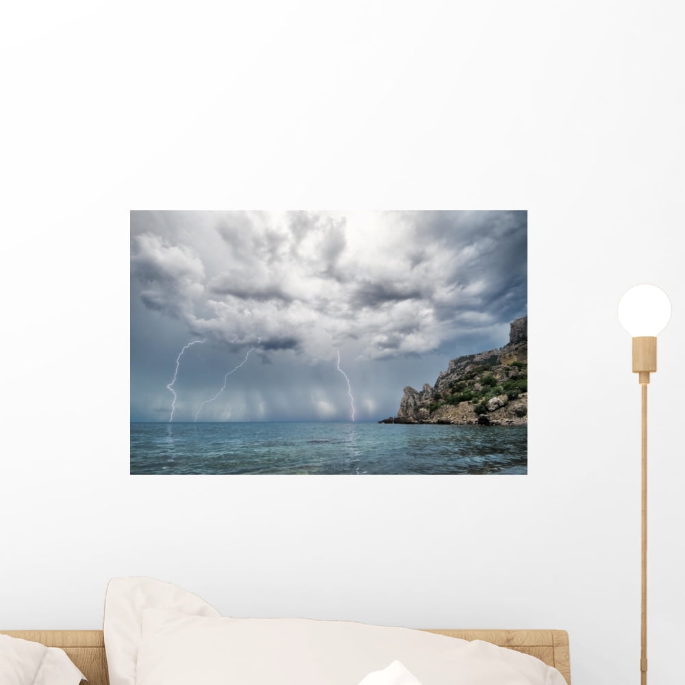 Lightning and Thunderstorm above Wall Mural Decal Sticker, Wallmonkeys ...