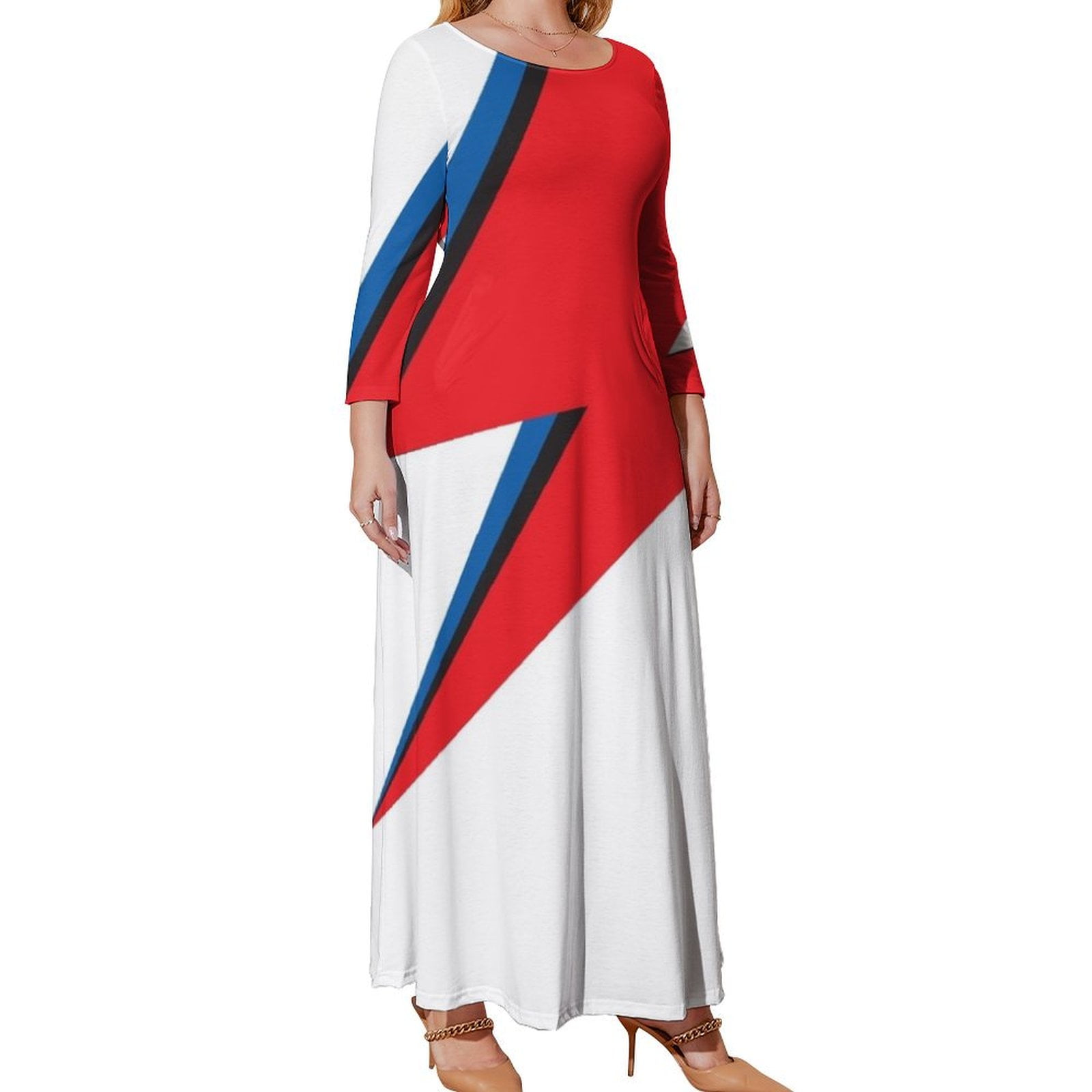 Lightning bolt fashion glam rock lovers gift Long Sleeved Dress dresses ...
