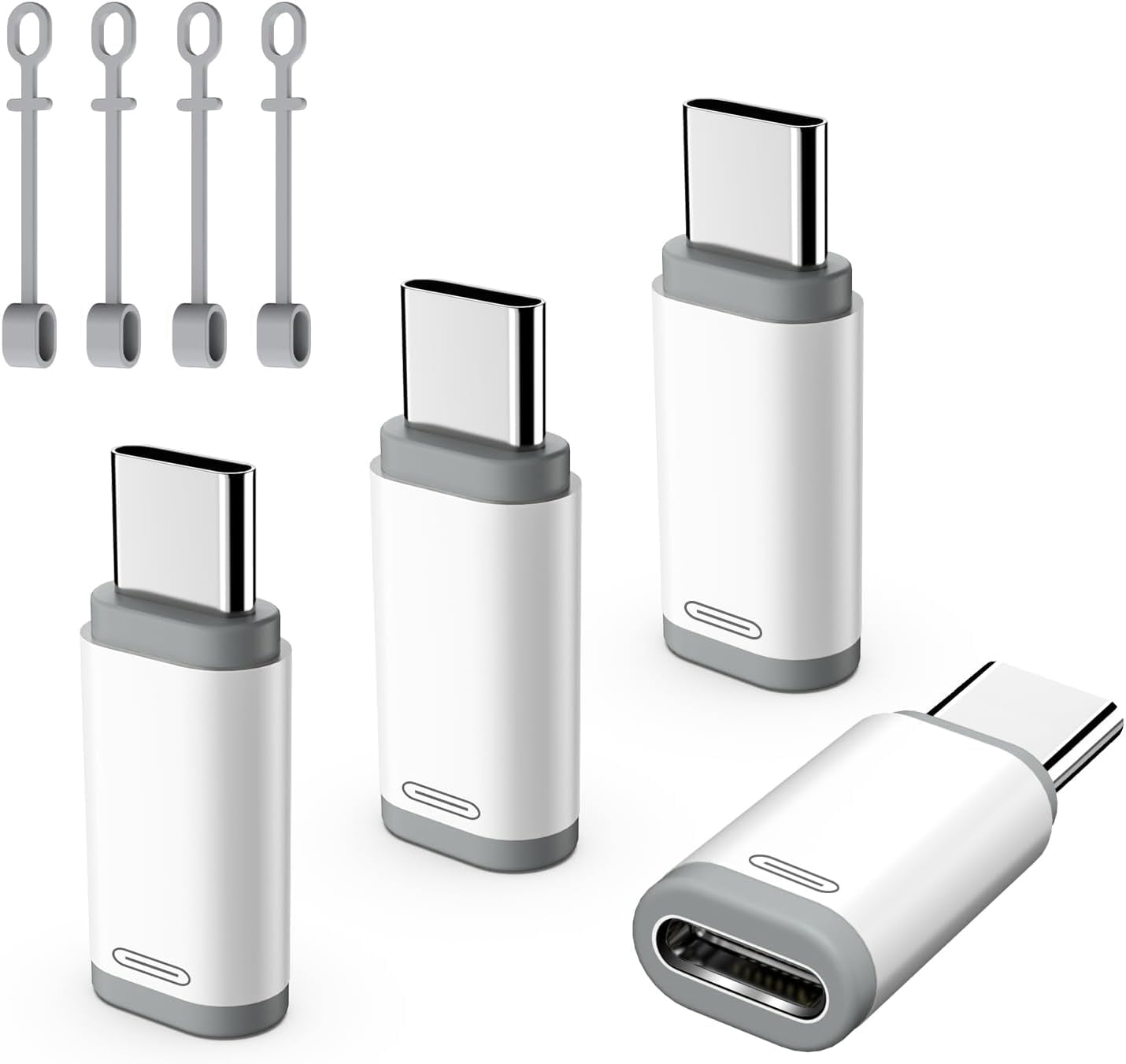 Lightning female to USB C male adapter, 4 packs of USB C to Lightning ...