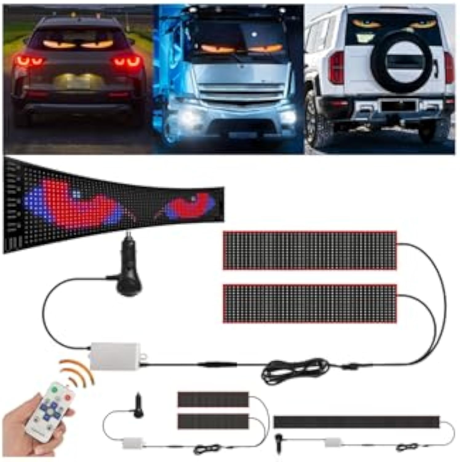 Lightride Devil Eyes, Dynamic Big Eye Lights for Cars, Dual Screen ...