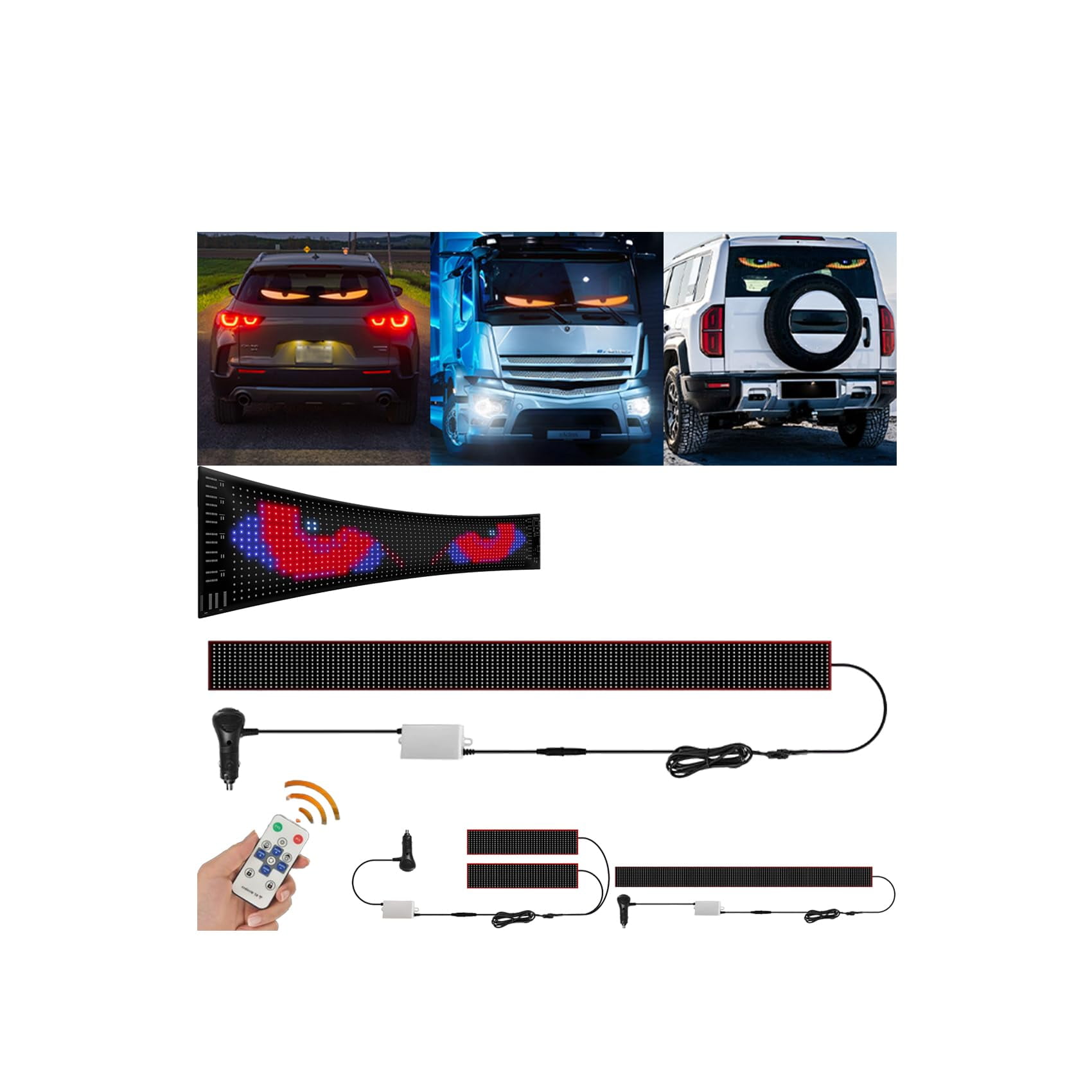 Lightride Devil Eyes, Dynamic Big Eye Lights for Cars, Dual Screen ...