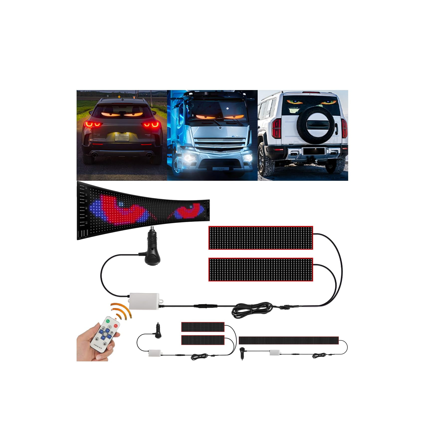 Lightride Devil Eyes, Dynamic Big Eye Lights for Cars, Dual Screen ...