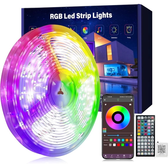 Lights for 100ft (1 Rolls of 100ft) Music Sync Color Changing Strip ...